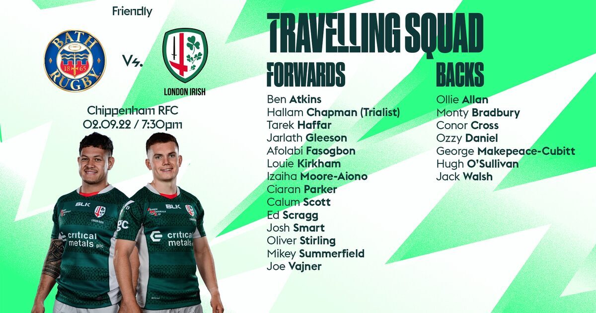 London Irish A squad to take on Bath United | 1st September 2022 | News ...